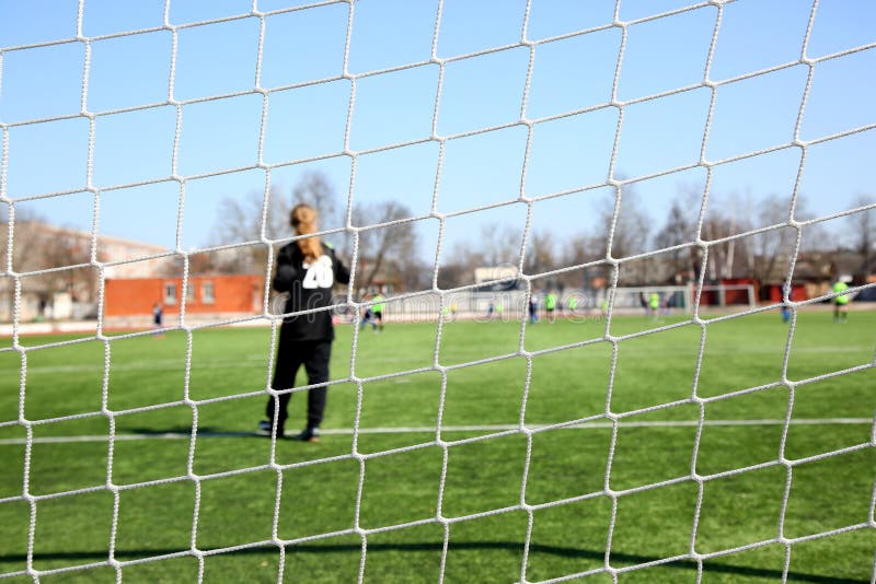 Image of a Goalkeeper through the Net Stock Photo - Image of emotion ...