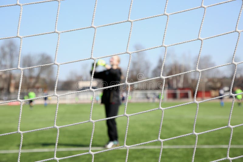 Image of a Goalkeeper through the Net Stock Image - Image of match ...