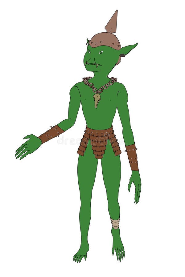 Green goblin - T pose stock illustration. Illustration of ancient ...