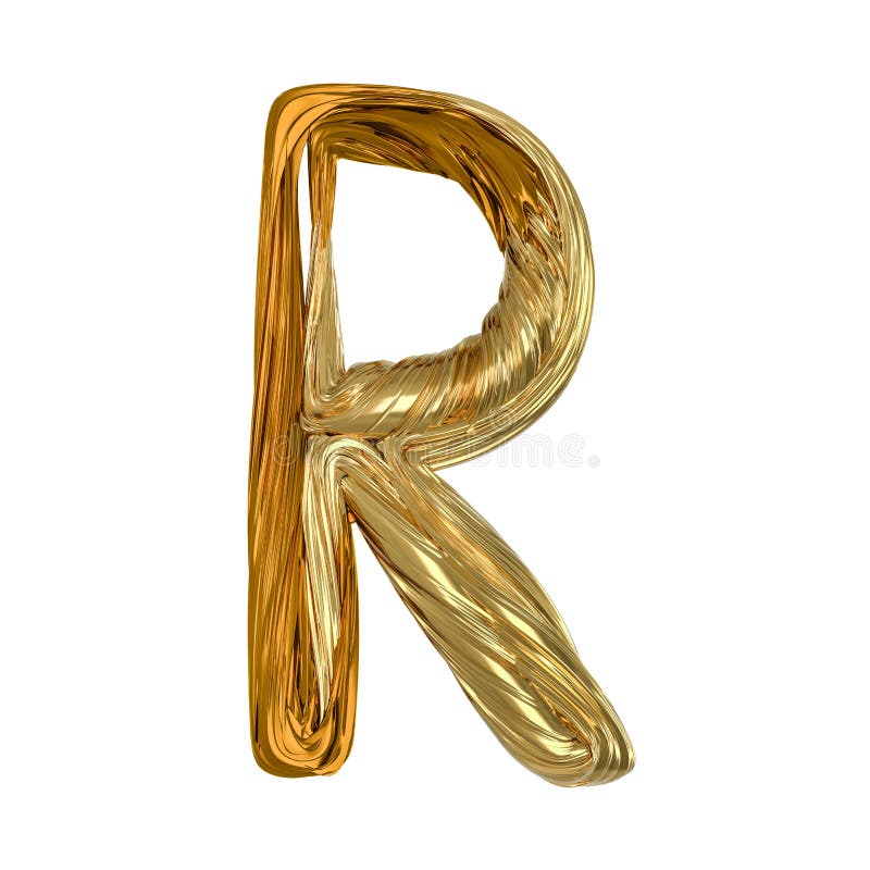 Image of Gold Color Alphabet Isolated on White. 3D Stock Illustration ...