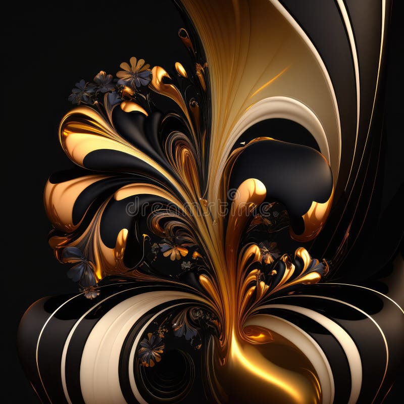 Image of Gold Colors on a Black Background Enamel, Gold. Stock ...