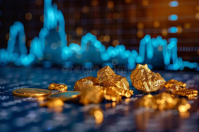 Image of Gold with a Graph in the Background. the Value of Gold is ...