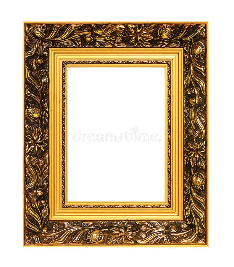 Image of Golden Art Frame Isolated on White Stock Photo - Image of ...