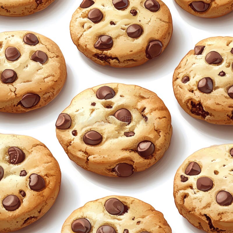 Image of Golden-brown, Crispy-soft Chocolate Chip Cookies with Melted ...