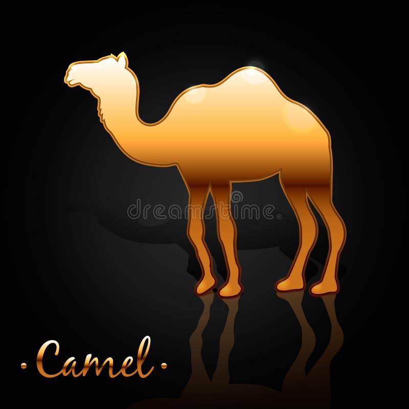 The Image of a Golden Camel Stock Illustration - Illustration of golden ...