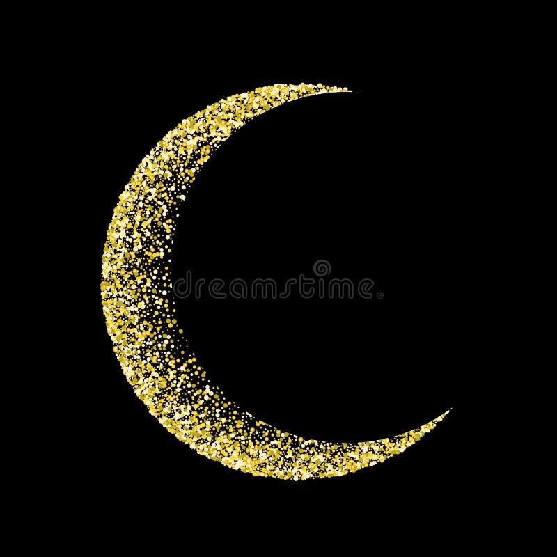 Image of a Golden Crescent on a Black Background. Stock Vector ...
