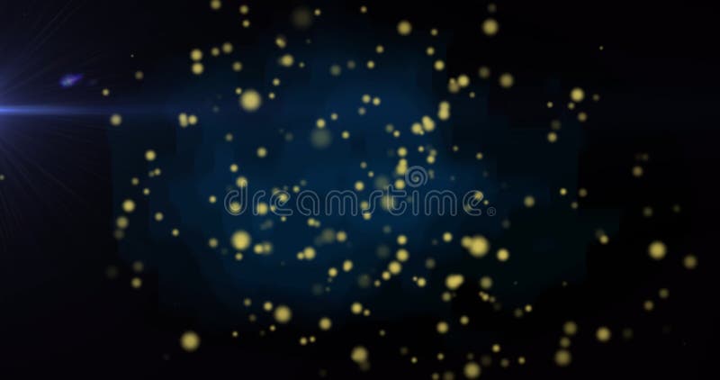 Image of Golden Dots Falling on Dark Blue Background Stock Illustration ...