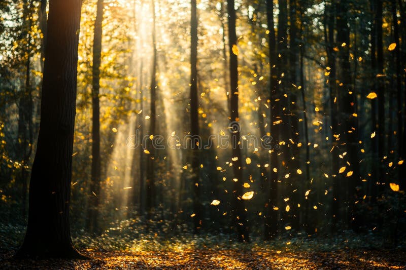 An Image of Golden Fall Colors As a Background, with an Abstract Design ...