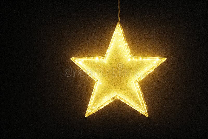A Golden Star Hanging from a String. Stock Image - Image of shiny, cord ...