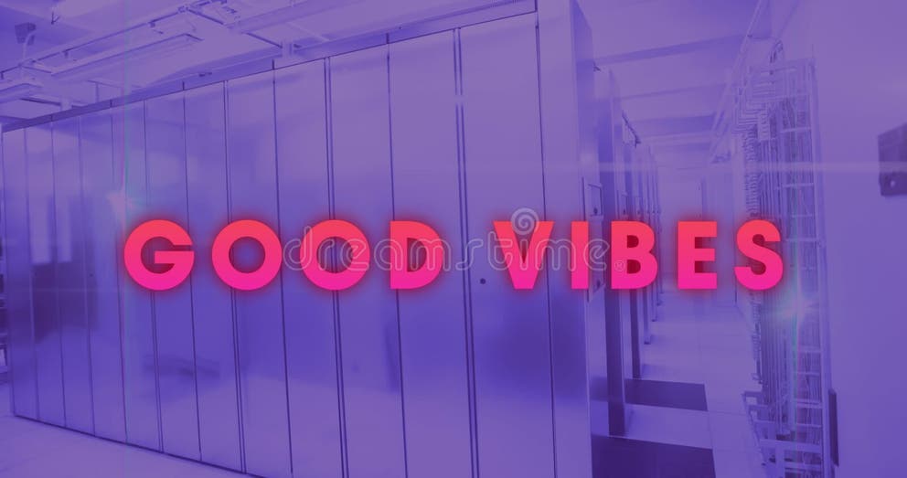 Image of Good Vibes Over Violet Server Room Stock Illustration ...
