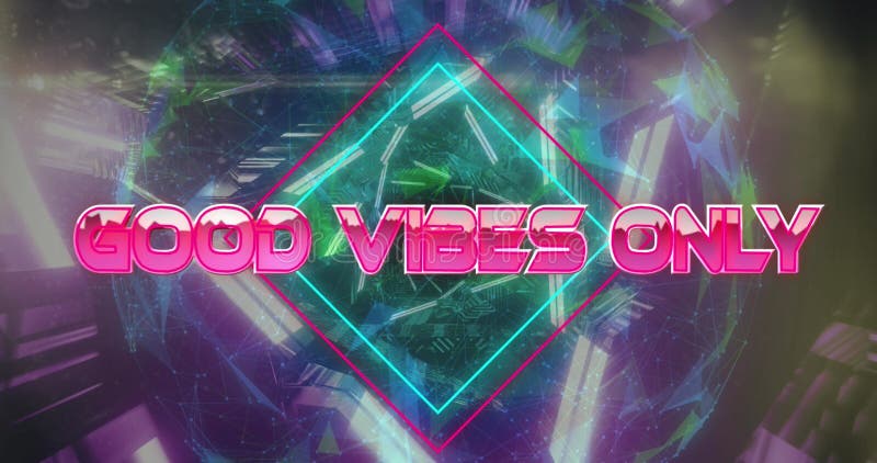 Image of Good Vibes only Text Banner Over Tunnel in Seamless Pattern ...