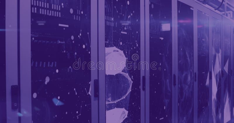 Image of Good Vibes Text with Network of Connections Over Server Room ...