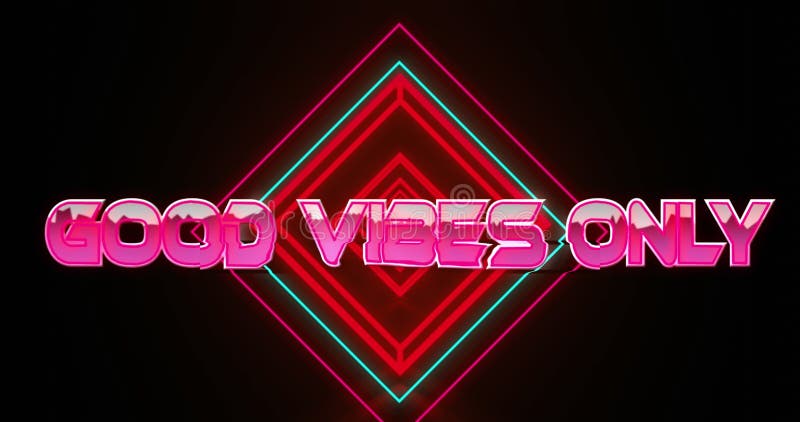 Image of Good Vibes only Text with Shapes Over Black Backround Stock ...