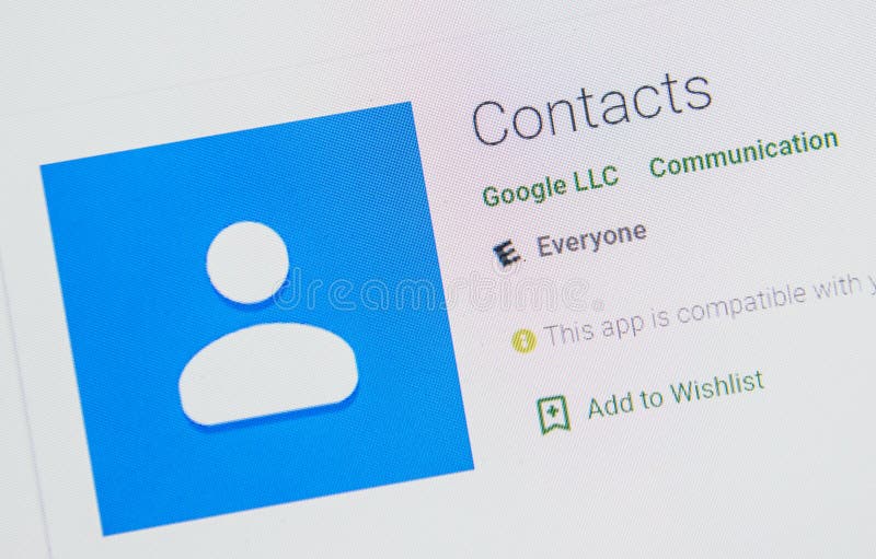 Google Contacts App Icon. Selective Focus. Editorial Image - Image of ...