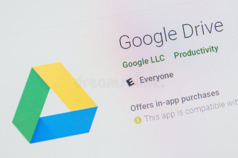 Google Drive Application Thumbnail / Logo on an Android Smartphone ...
