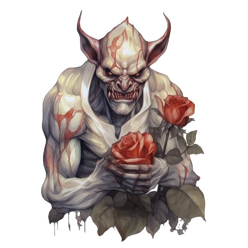 Gothic Demon Watercolor Illustration Stock Illustration - Illustration ...