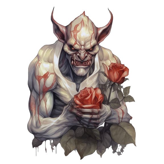 Gothic Demon Watercolor Illustration Stock Illustration - Illustration ...