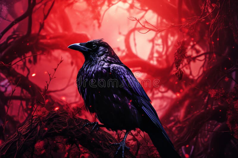 The Crimson Raven a Stunning Kenku with a Red Cape Stock Illustration ...