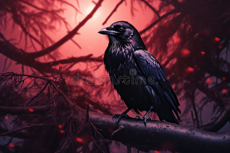 The Crimson Raven a Stunning Kenku with a Red Cape Stock Illustration ...