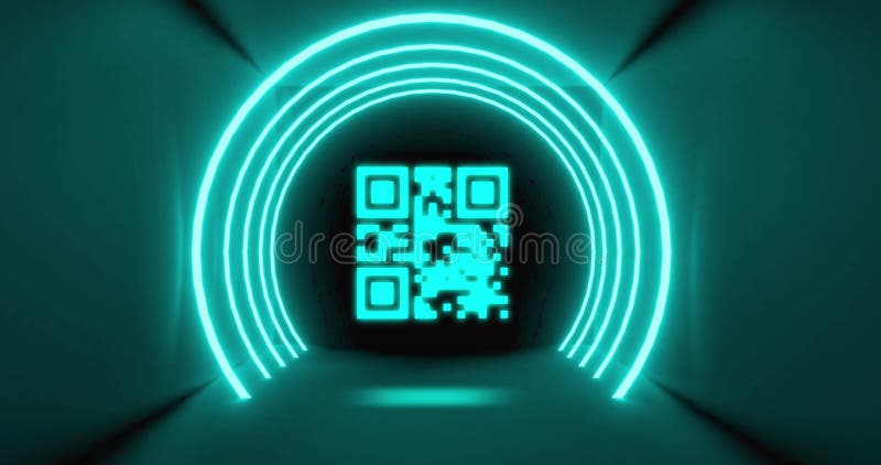 Image of Gr Code with Circles in Tunnel Stock Photo - Image of tech ...