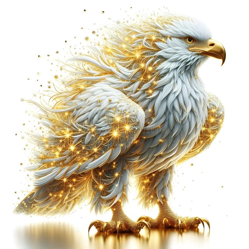 Amazing Graphic Ai Bird, White and Gold Eagle, Eagle Ai, Ai Eagle ...