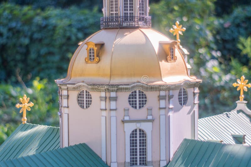 Image of a Grand, Historic Building with a Golden Dome, Intricate Cross ...