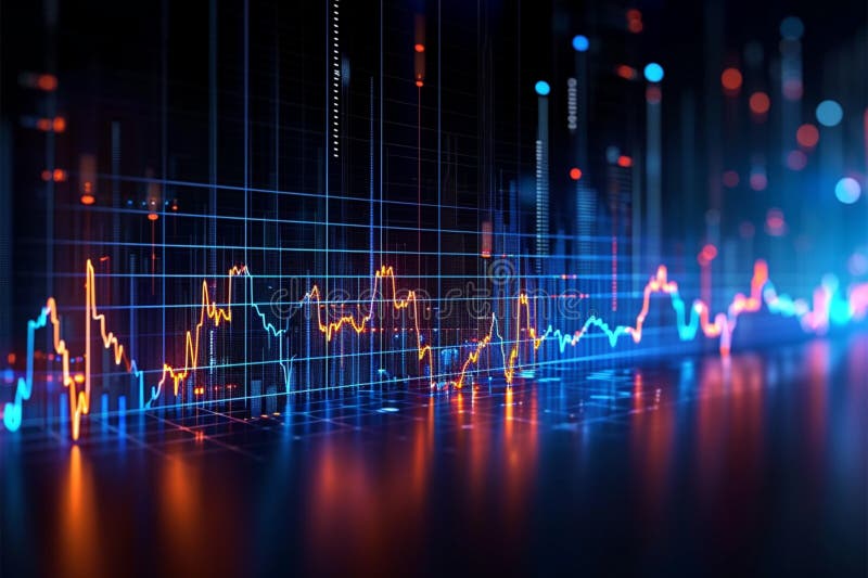 Image of a Graph Chart with a Sleek, Dynamic Line Stock Illustration ...