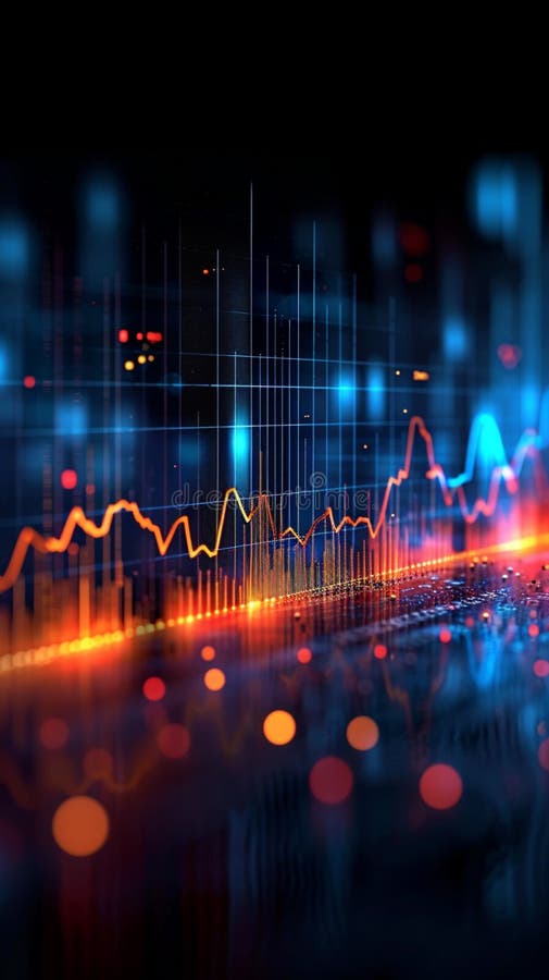Image of a Graph Chart with a Sleek, Dynamic Line Stock Illustration ...