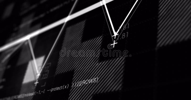 Image of Graph and Data Over Black Background with White Shapes Stock ...