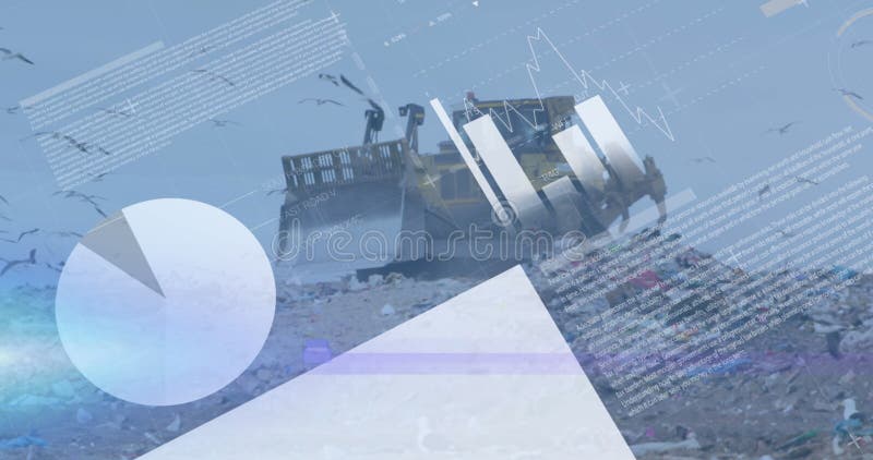Image of Graph and Data Over Bulldozer on Waste Dump Stock Image ...