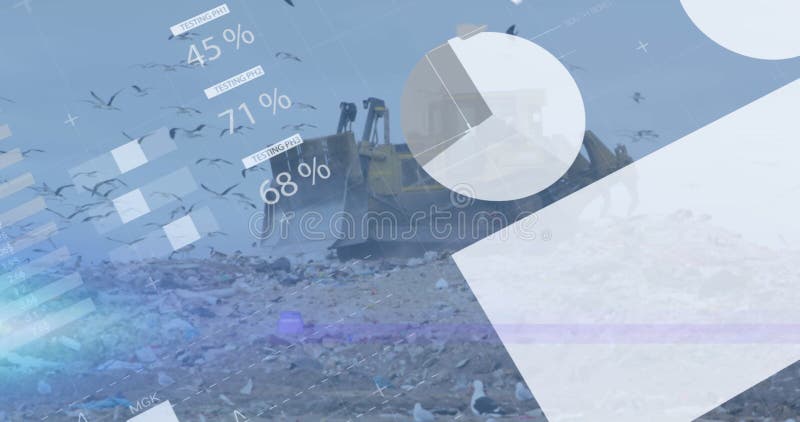 Image of Graph and Data Over Bulldozer on Waste Dump Stock Photo ...