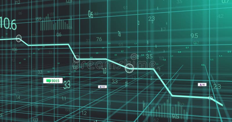Image of Graph Over Numbers and Icon in Message Boxes with Changing ...