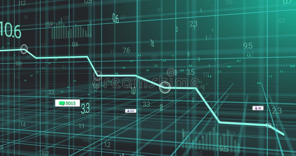 Image of Graph Over Numbers and Icon in Message Boxes with Changing ...