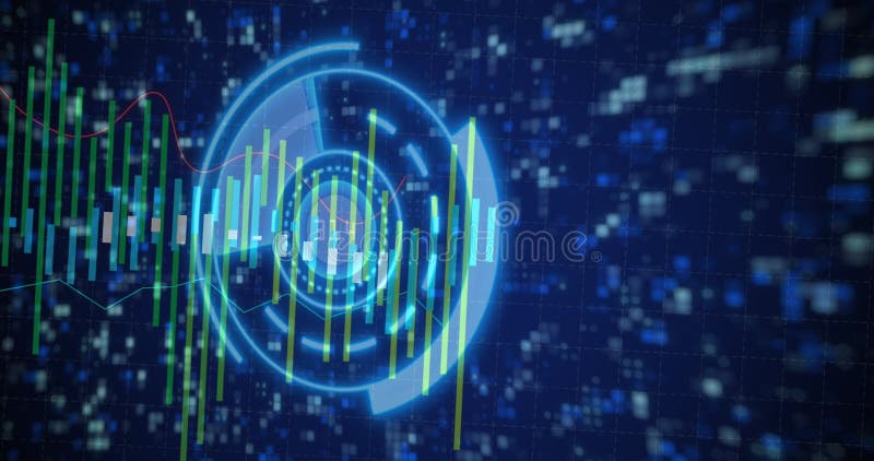 Image of Graph Over Scope Scanning with Data Processing and Moving Columns Stock Photo - Image ...
