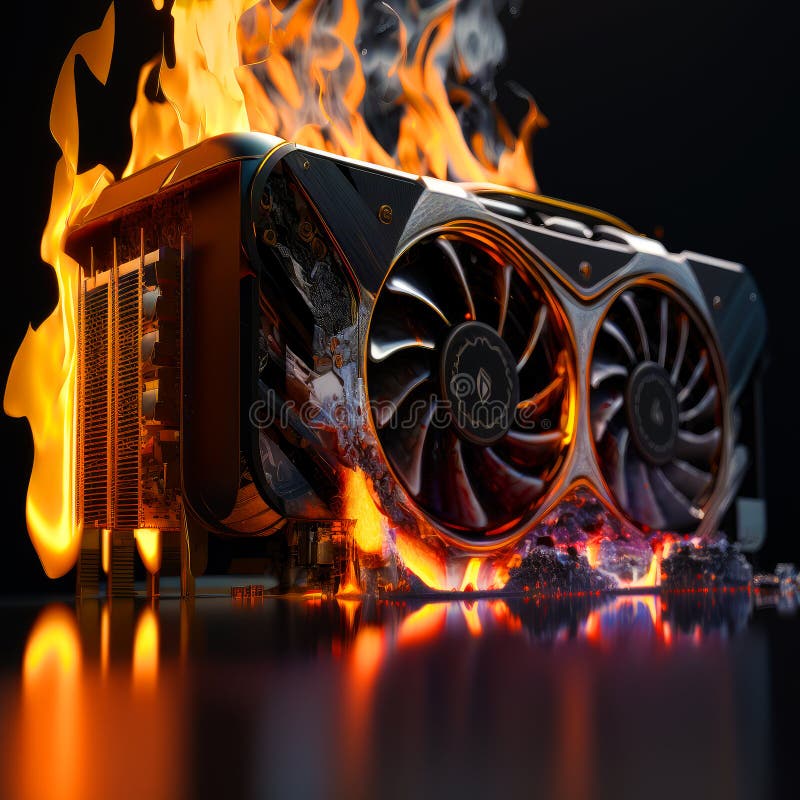 An Image of Graphics Card that is on Fire. Generative AI Stock ...