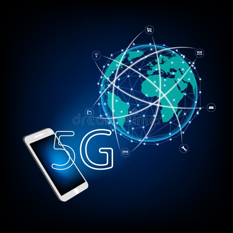 Image Graphics Mobile Smart Phone with World Global Network on Smart ...