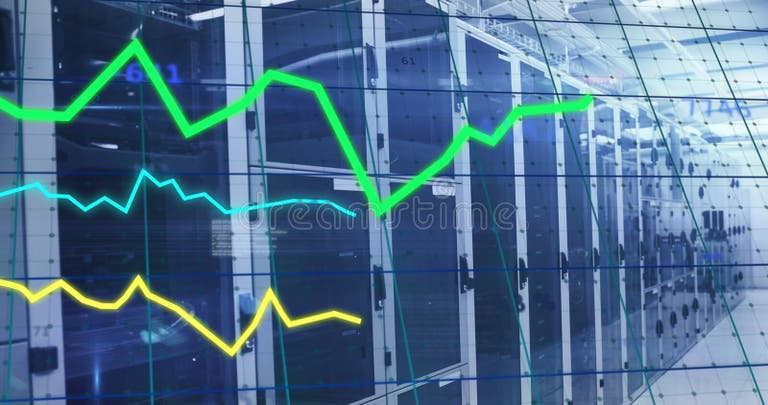 Image of Graphs, Changing Numbers, Computer Language Over Data Server ...