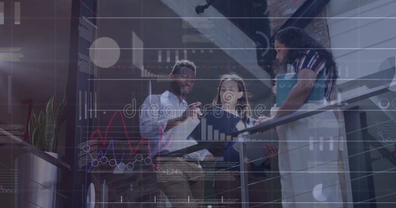 Image of Graphs and Charts Processing Data Over Diverse Casual Business ...