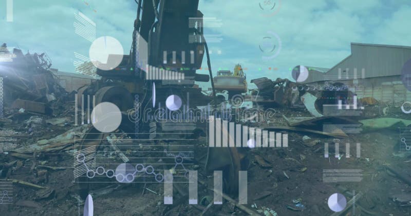 Image of Graphs and Charts Processing Data Over Industrial Construction ...