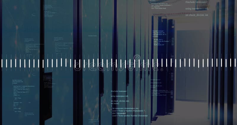 Image of Graphs and Computer Language Over Data Server Room Stock Image ...