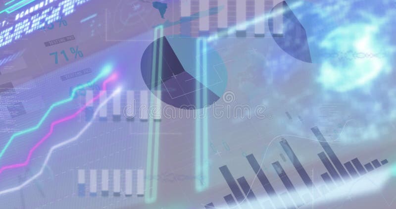 Image of Graphs and Data Over Digital Screen Stock Illustration ...