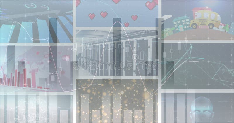 Image of Graphs and Data Processing Over Colourful Clips Playing on ...