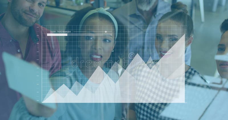 Image of Graphs, Loading Bar, Diverse Coworkers Discussing Strategy on ...