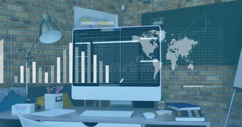 Image Of Graphs Loading Bars And Map Over Programming Language In