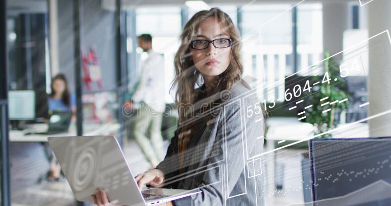 Image of Graphs, Loading Circled and Changing Numbers, Biracial Woman ...