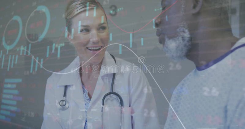 Image of Graphs, Loading Circles and Trading Board, Diverse Female ...