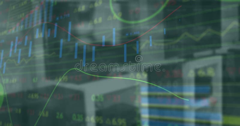 Image of Graphs, Loading Circles and Trading Board Over Unoccupied ...