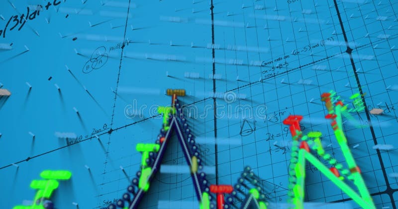 Image of Graphs and Math Formulas on Blue Background Stock Image ...
