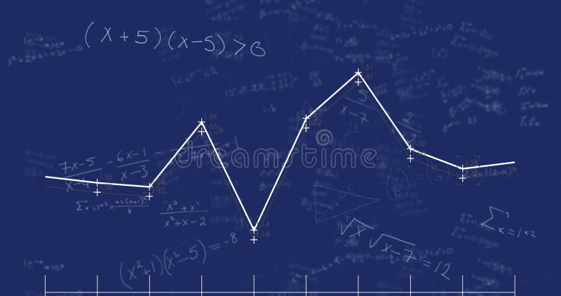 Image of Graphs and Math Formulas on Navy Background Stock Illustration ...