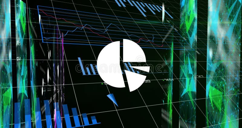 Image of Graphs Over Data on Digital Screen Stock Image - Image of male ...